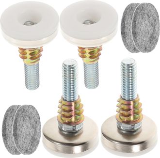 Valiclud 4 S&auml;tze Verstellbare M&ouml;belf&uuml;&szlig;e Robustem Carbonstahl mit Filzschutz H&ouml;henverstellbare Nivellierf&uuml;&szlig;e f&uuml;r Tische St&uuml;hle Schr&auml;nke und Sofas Kratzfest und 