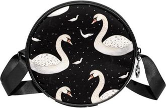 Generic Petit sac &agrave; bandouli&egrave;re circulaire pour femme, petit sac &agrave; bandouli&egrave;re avec fermeture &eacute;clair, bretelles r&eacute;glables, sac &agrave; main rond d&eacute;contract&eacute; pour fe