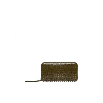 John Richmond Portefeuille zipp&eacute; avec clous m&eacute;talliques - Femme - Accessoires - Vert - Taille: ONE Size