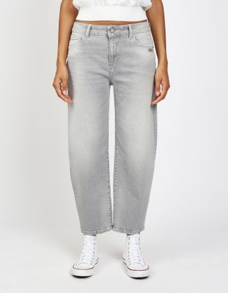 Gang 5-Pocket-Jeans GANG 94IDA, Damen, Gr. 29, N-Gr, grau (pure grau), Denim/Jeans, Obermaterial: 98% Baumwolle, 2% Elasthan, Ballonform kn&ouml;chelfrei, Jeans