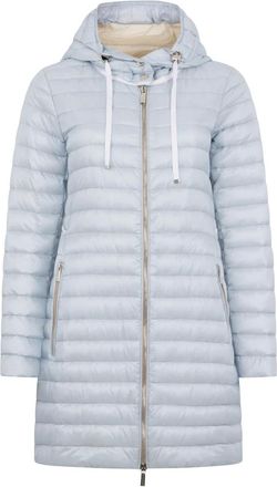 Moorer Femme, Manteaux, Bleu, Taille: 42 FR Manteau Long Rembourr&eacute;