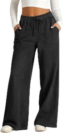 Generic Pantalon de surv&ecirc;tement ample pour femme - Taille &eacute;lastique - Cordon de serrage - Jambe large - Confortable - Doux - &Eacute;l&eacute;gant - Solide - D&eacute;contract&eacute; - 