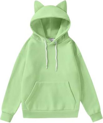 Generic Sweats à capuche avec oreilles pour femme surdimensionnés - Sweat à capuche à manches longues pour femme - Vêtements de sport pour sport - Veste de sp