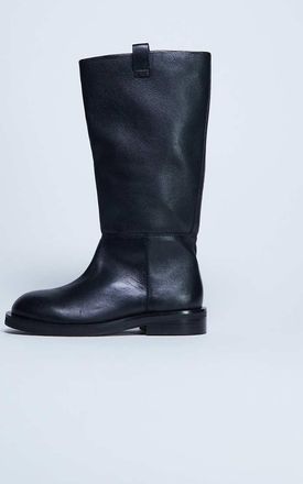 Topshop Rory - Bottes style équitation en cuir véritable - Noir