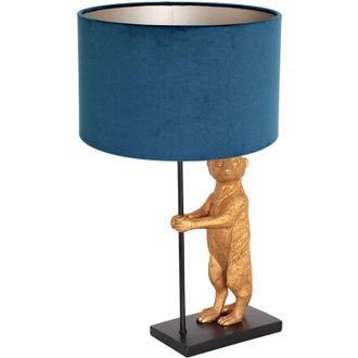 Steinhauer Steinhauer - Lampe de table abat-jour lampe suricate dor&eacute; textile bleu noir