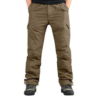 Generic Pantalon cargo pour homme - Pantalon de randonnée et de marche - Tendance et décontracté - Plusieurs poches - Pantalon cargo - Pantalon de combat - Pa