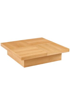 Livetastic Couchtisch, Eiche, Holz, Holzwerkstoff, Eiche, furniert, quadratisch, eckig, 25x100x100 cm, Stauraum, einfacher Aufbau, Wohnzimmer, Wohnzimmertische, 