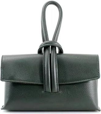 Generic Sac à main à bandoulière en cuir véritable pour femme VPN16, vert foncé, Medium Clutch