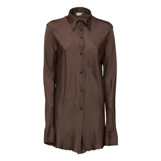 Dries Van Noten Hemden mit Fransen-Saum und klassischem Kragen - - Blouses & Shirts - Damen - Braun - XS