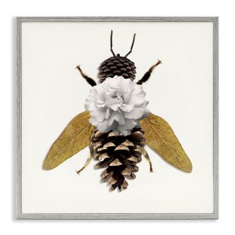 Stupell Industries Nature Constructed Bee White Gerahmte Giclée-Kunst, Design von Sasha, 61 x 61 cm