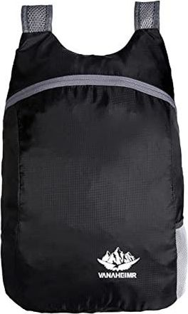 Generic Sac à dos pliable coloré léger, sac à dos de voyage en plein air, sac à dos de sport, sac de plage sac à dos pour femme, Noir, taille unique