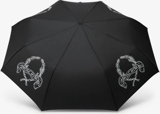 Moschino Parapluie openclose Laurel Crown Logo - Noir