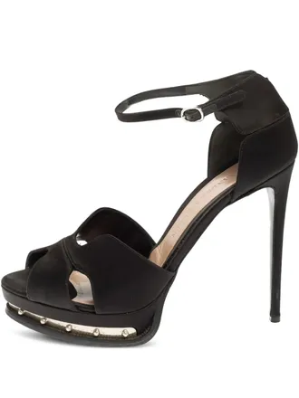 Alexander McQueen sandales en cuir à talon 130 mm - Noir