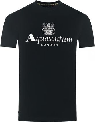 Aquascutum Herren Aktives Big Logo T-Shirt (Schwarz)