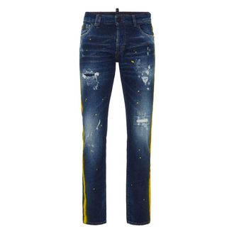 Philipp Plein Homme, Jeans, Bleu, Taille: W34 Jean Coupe Super Droite