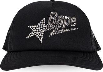 A Bathing Ape A Bathing Ape, Femme, Accessoires, Noir, Taille: ONE Size Crystal Stone Mesh Cap