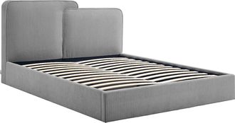 Vente-Unique Bett mit Stauraum 180 x 200 cm - Cordvelours - Grau - NAYOLA