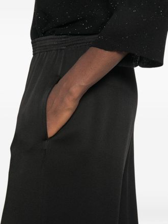 Fabiana Filippi Wide-Leg Satin Trousers - Black