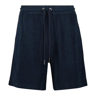 Moncler Homme, Shorts, Bleu, Taille: S Short en Coton Bleu Marine Printemps-&Eacute;t&eacute; 2025