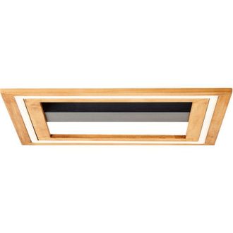 Brilliant Plafonnier Brilliant Rhea led 45x45cm bois clair/noir, bois/m&eacute;tal/plastique, 1x led int&eacute;gr&eacute;e, 24 w, (flux lumineux : 3000lm, couleur de la lumi&egrave;re
