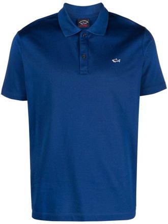 Paul & Shark polo en coton biologique &agrave; patch logo - Bleu
