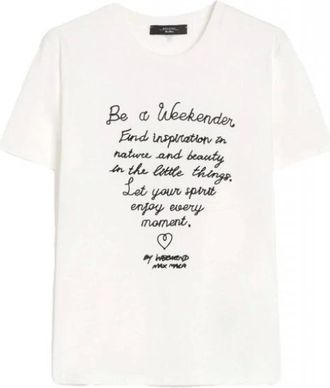 Max Mara Homme, Tops, Blanc, Taille: S T-Shirt Imprim&eacute; en Coton Ara
