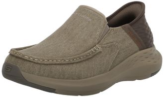 Skechers Parson-Dewitt 204806 Twin Gore Moc Toe Slip-Ins für Herren, Beige, 10,5