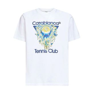 Casablanca Homme, Tops, Blanc, Taille: XL Tennis Club Icon Classic T-Shirt