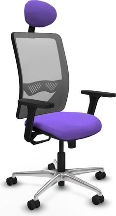 Piqueras y Crespo Drehstuhl Zulema mit 3D-Armlehnen, h&ouml;henverstellbarer Lendenwirbelst&uuml;tze und festem Kopfteil, ausgestattet mit Sincro 3 Positionen und Schneideschaum,