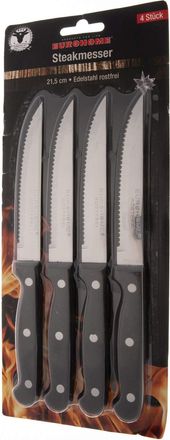EuroHome 4X Steakmesser 21,5cm, Edelstahl, Grillmesser, Tomatenmesser