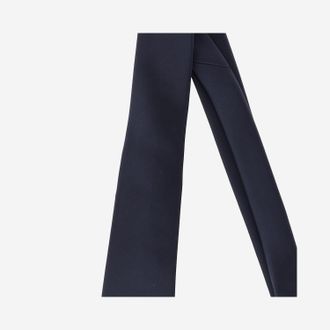 Saint Laurent Mens Silk Satin Tie Navy Blue Ties & Bow