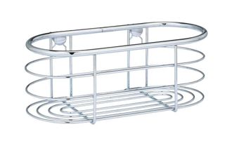 WENKO Wandregal aus Edelstahl Tresina - silberfarben - L 26 x H 10,5 x T 14 cm