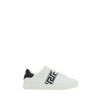 Versace Niedrige Top Griechisch Gepr&auml;gte Sneakers - - Shoes - Herren - Wei&szlig; - 40 EU
