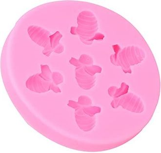 Generic Taidda Moule &agrave; G&acirc;teau en Silicone en Forme Dabeille, Outil de Cuisson Durable pour les F&ecirc;tes Denfants et les Mariages, Moule en Silicone Rose de quali