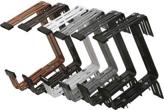 Siena Garden 897658 Gigant Blumenkastenhalter für Mauer & Geländerbreiten von 4-14 cm, braun (3 Paar)