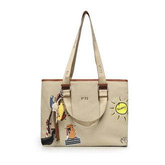 V&deg; 73 Femme, Sacs, Beige, Taille: ONE Size Tote Bags