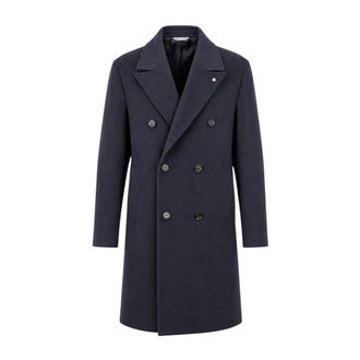 Manuel Ritz Doppelreihiger Mantel - - Coats - Herren - Blau - XL