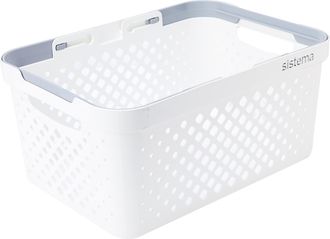 Sistema Stack n Nest basket-18.5 Liter, off-white/grau, 40.8 x 28,8 x 18,9 cm