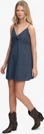 Superdry Strukturiertes Camisole-Kleid aus Webstoff in Marineblau mit kleinem Herzmuster-Navy