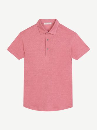 Luca Faloni Elba Polo in Altrosa aus Leinen-Jersey f&uuml;r Herren