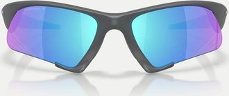 Oakley Suture Jacket - Unregelm&auml;&szlig;ig geformte, polarisierte Sonnenbrille in Mattschwarz mit blau verspiegelten Gl&auml;sern