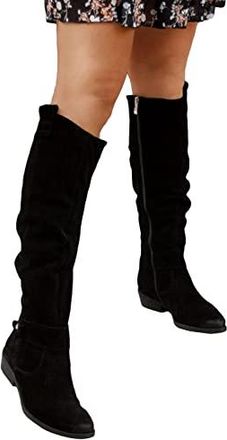 Onsoyours Boots Longues Femmes Hiver Bottes au Genou &agrave; Talons Bloc Automne Elegant Casual Chaussures D Noir 42 EU