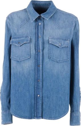 Dondup Femme, Chemises, Bleu, Taille: 42 FR Camicia