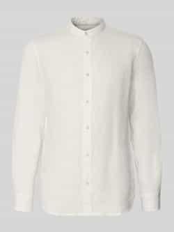 Scotch & Soda Regular Fit Leinenhemd mit Stehkragen