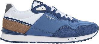 Pepe Jeans London Baskets en Cuir London Seal Bleu
