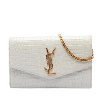 Saint Laurent Portefeuille &agrave; cha&icirc;ne Uptown Pre-owned - Femme - Pre-owned - Blanc - Taille: ONE Size