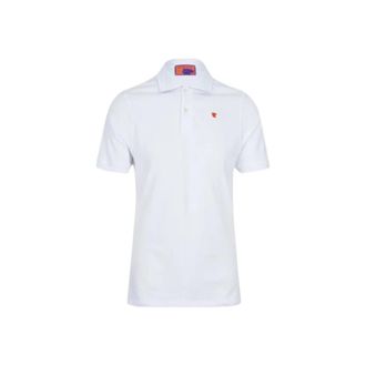 Gallo Baumwoll-Poloshirt mit mehrfarbigem Unterkragen - - Tops - Herren - Wei&szlig; - XL