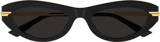 Bottega Veneta Oval Sonnenbrille - - Accessories - unisex - Schwarzk - 53 MM