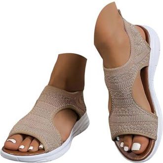 Generic Sandales orthop&eacute;diques larges pour femme avec soutien de la vo&ucirc;te plantaire - Sandales compens&eacute;es &agrave; ressort pour fasciite plantaire - Chaussures de ma