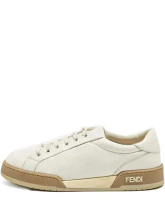 Fendi baskets en cuir - Blanc